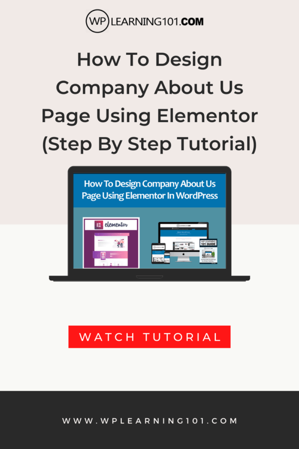 How To Design About Us Page In WordPress With Elementor
