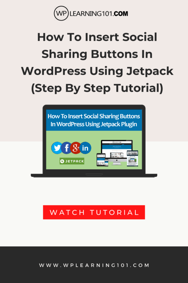 How To Add Share Buttons Using Jetpack For WordPress - WP Learning 101