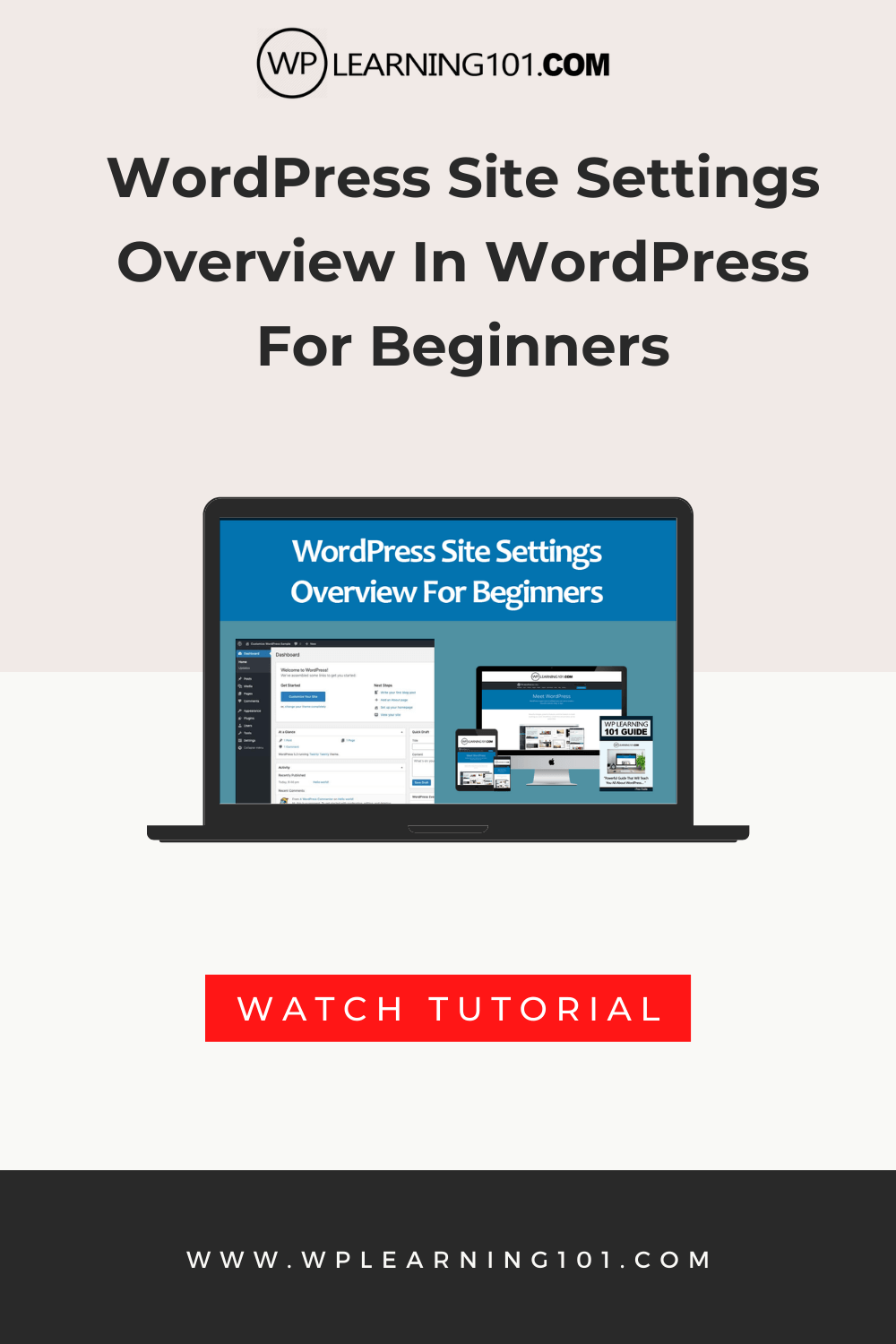 WordPress Site Settings Overview Tutorial For Beginners (Step By Step) - WP Learning 101